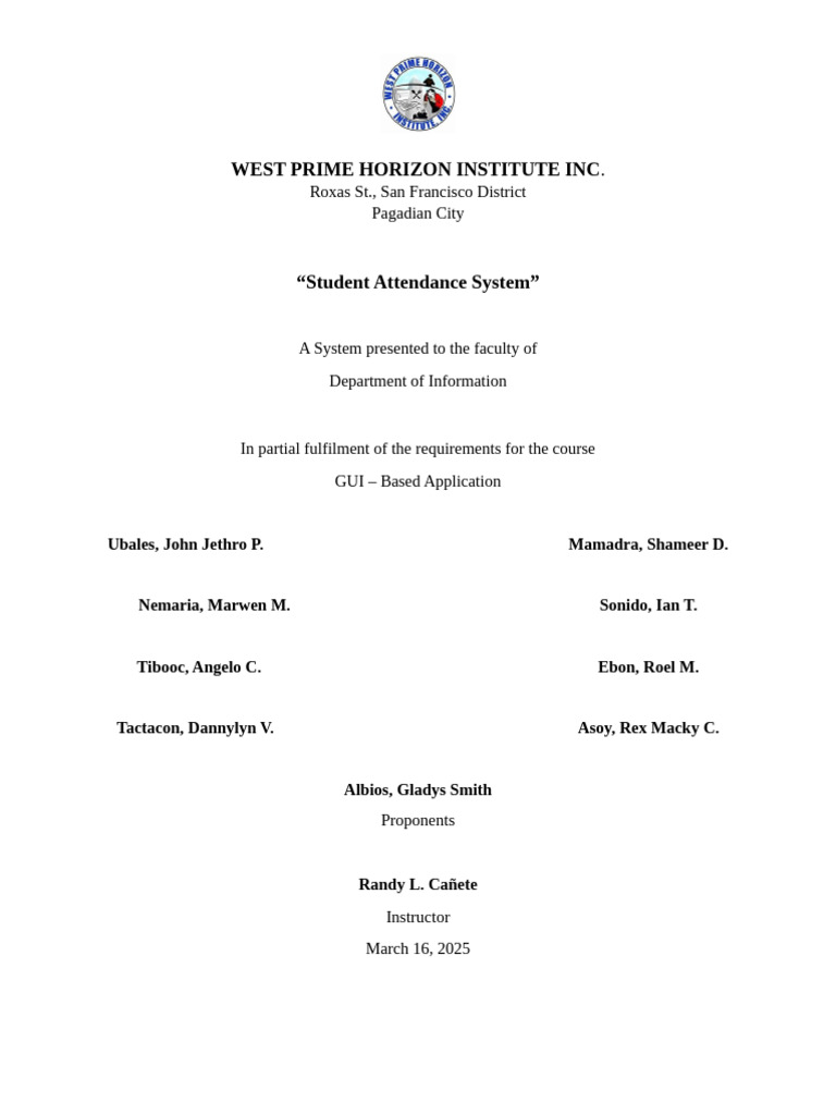 Student Attendance System | PDF | Login | User Interface