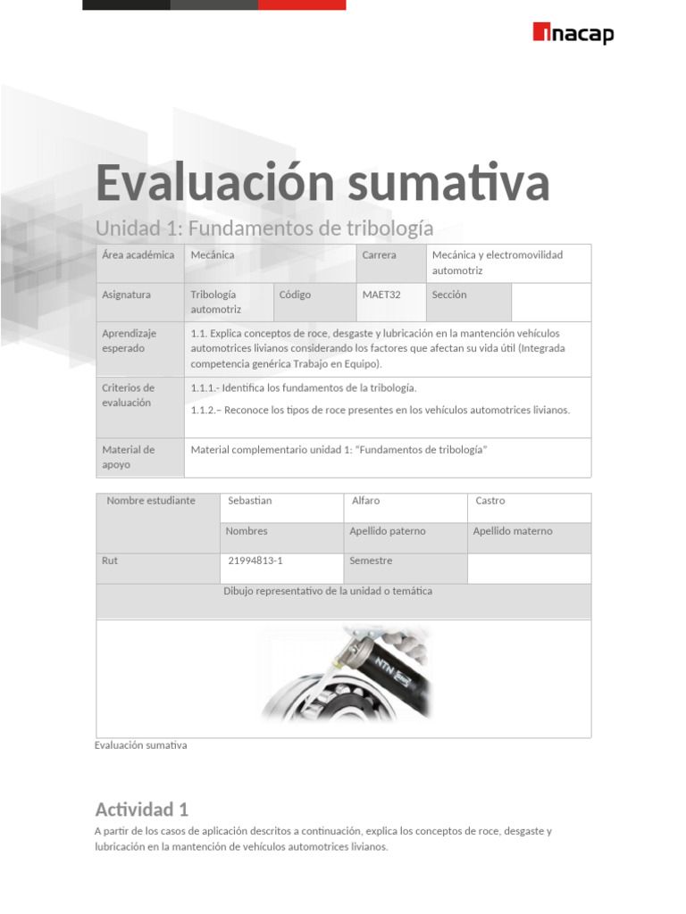 Evaluacion Sumativa | PDF