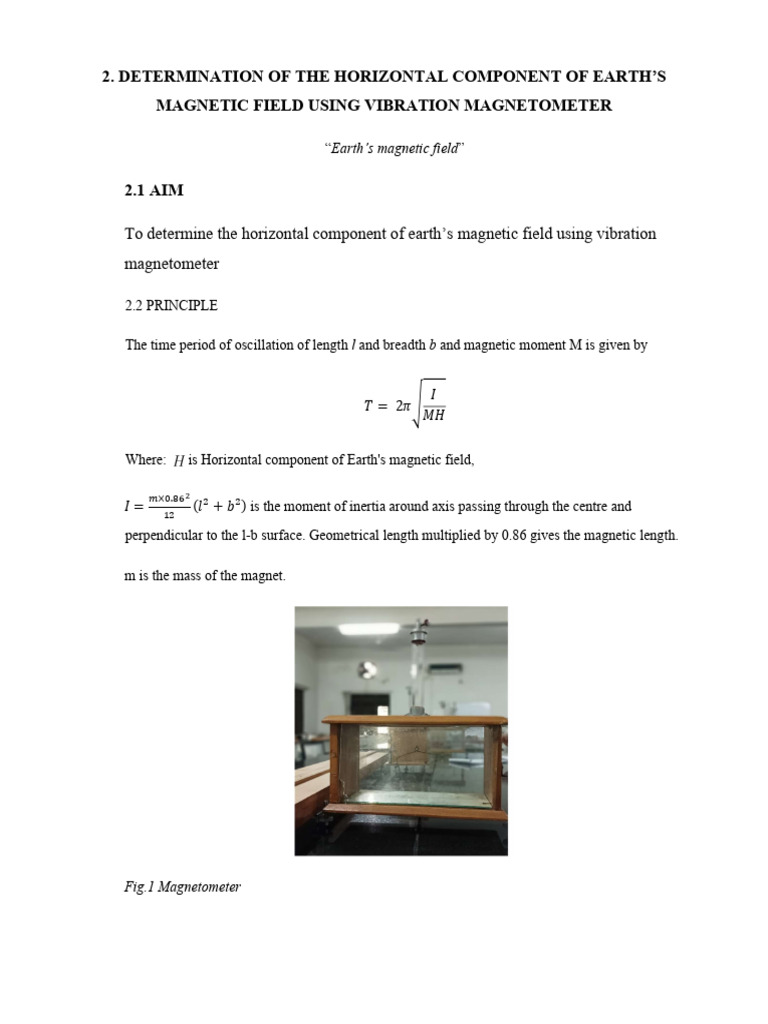 Earth Magnetic Field | PDF | Magnetometer | Oscillation