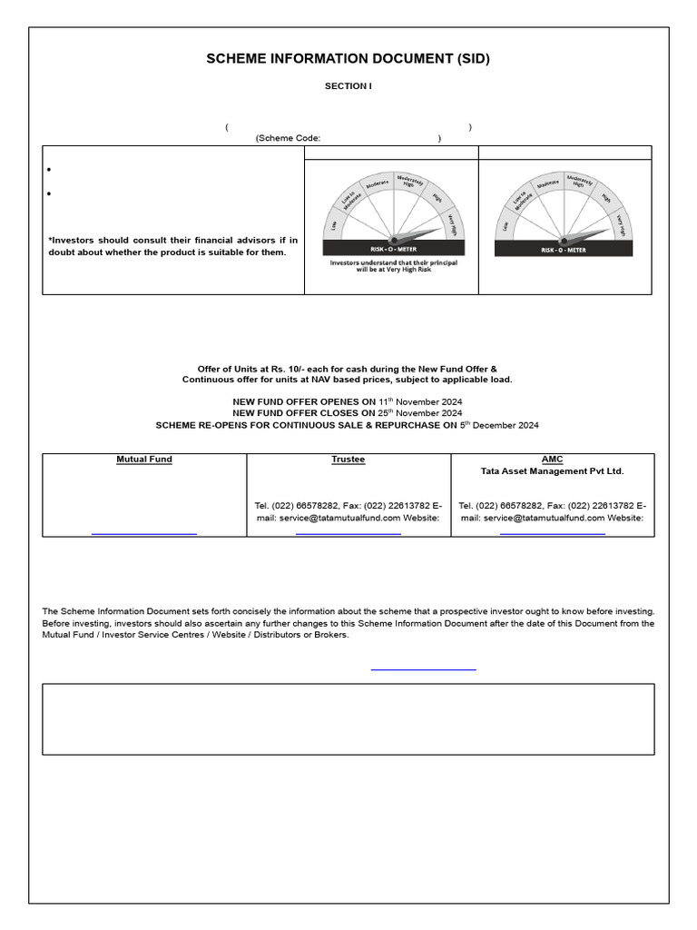 Tata India Innovation Fund Overview | PDF | Mutual Funds | Investing