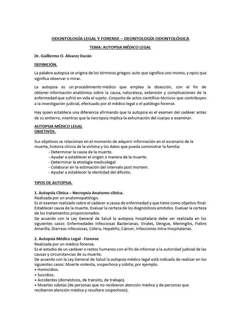Autopsia Médico Legal y Forense: Guía Completa | PDF | Autopsia ...