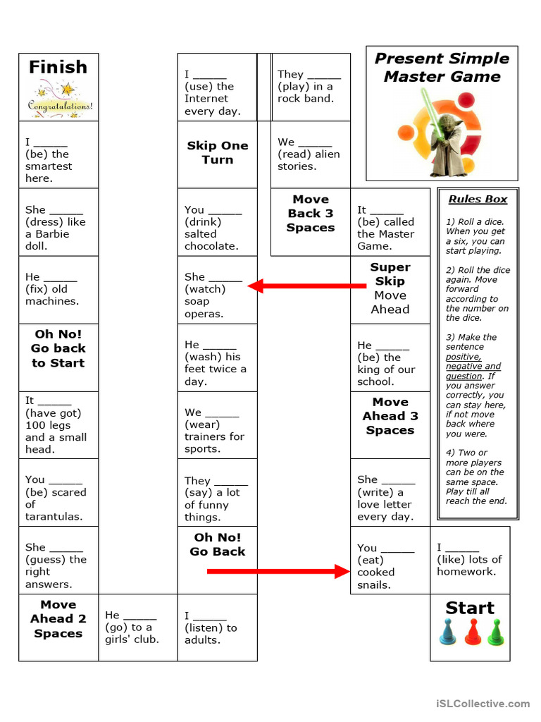Present Simple Board Game | PDF