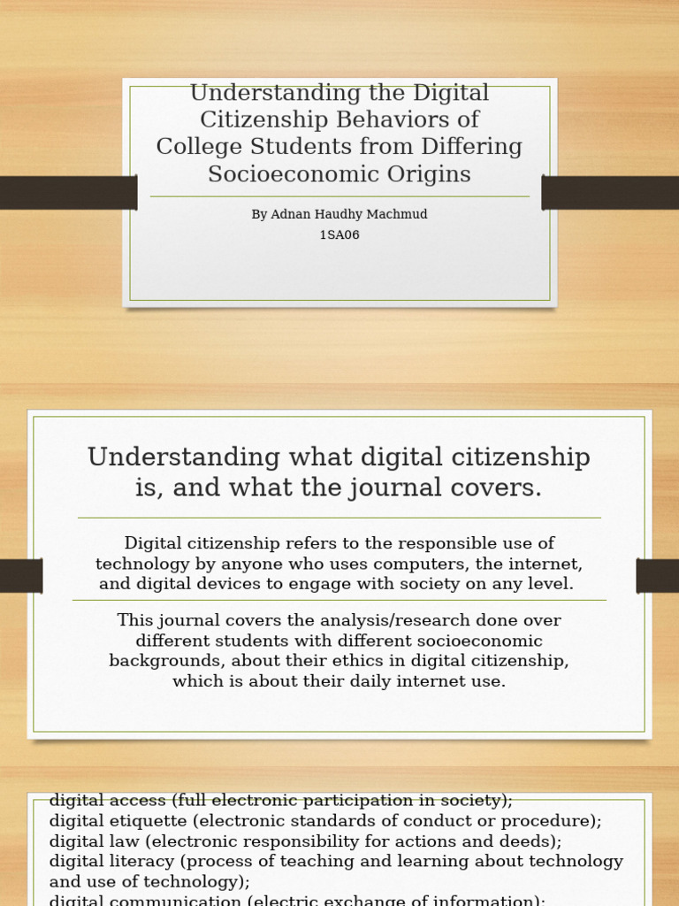 Understanding The Digital Citizenship Behaviors of College Students ...