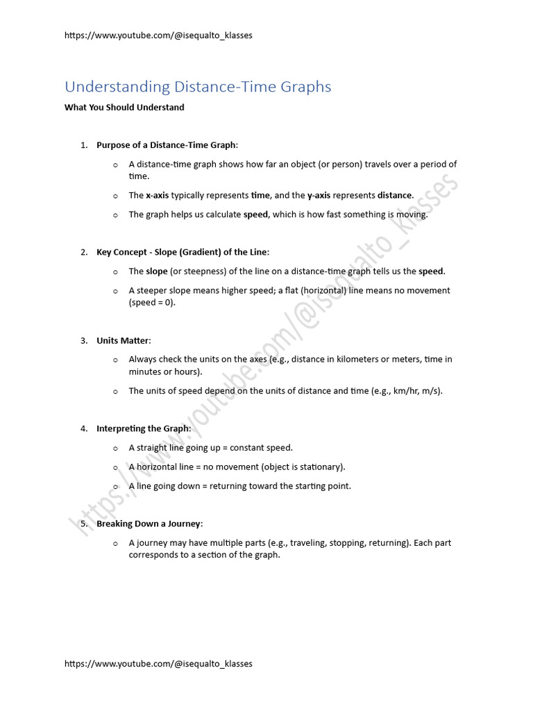 Understanding DISTANCE VELOCITY TIME GRAPH NOTES | PDF | Velocity ...