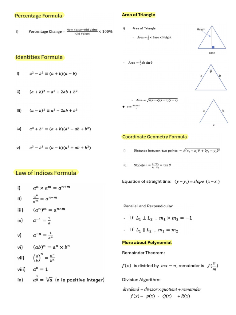 公式紙 | PDF | Abstract Algebra | Algebra
