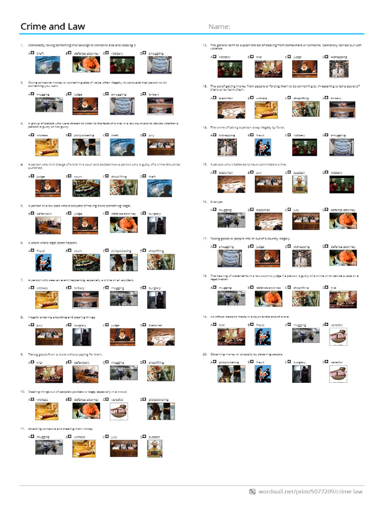 Vocabulary Crime and Law | PDF