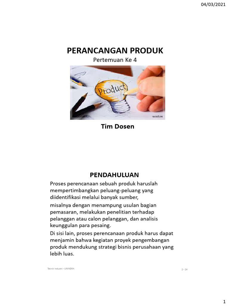Perencanaan Perancangan Produk 04 | PDF