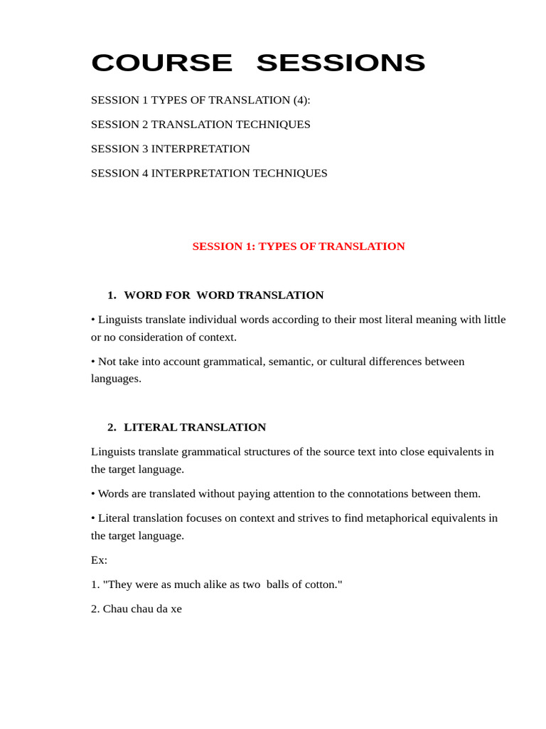 bài giảng môn translate | PDF