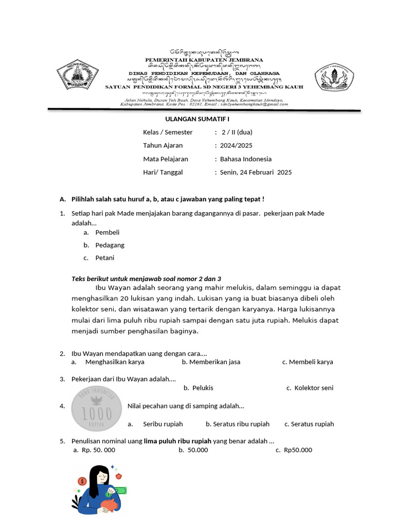 ULANGAN SUMATIF II BINDO SMSTER 2 (1) | PDF