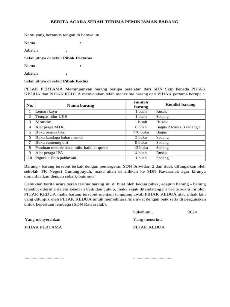 Berita Acara Skip | PDF