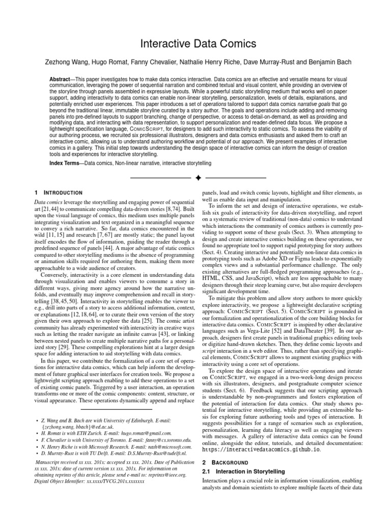 Interactive Data Comics VIS2021 | PDF | Page Layout | Comics