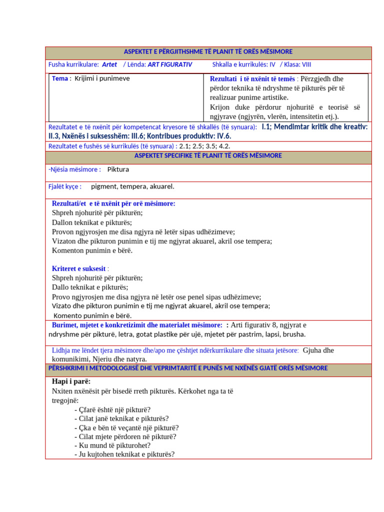 VAZO NGA ARGJILA KL 8 | PDF