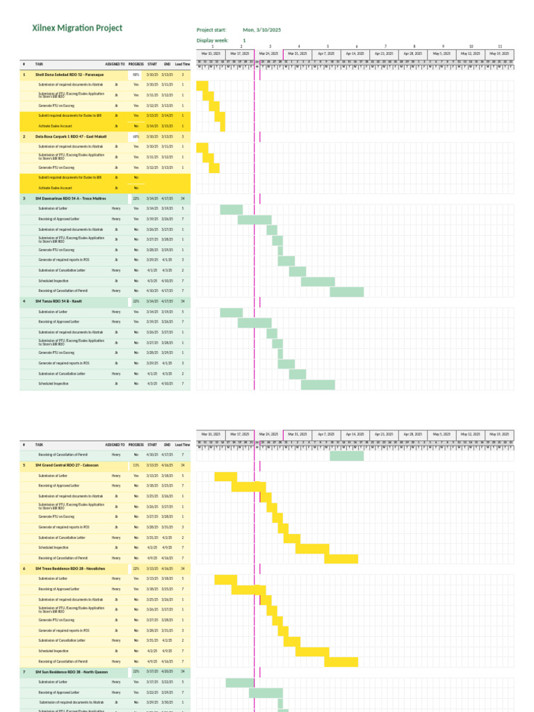 Xilnex Migration Gantt Chart | PDF