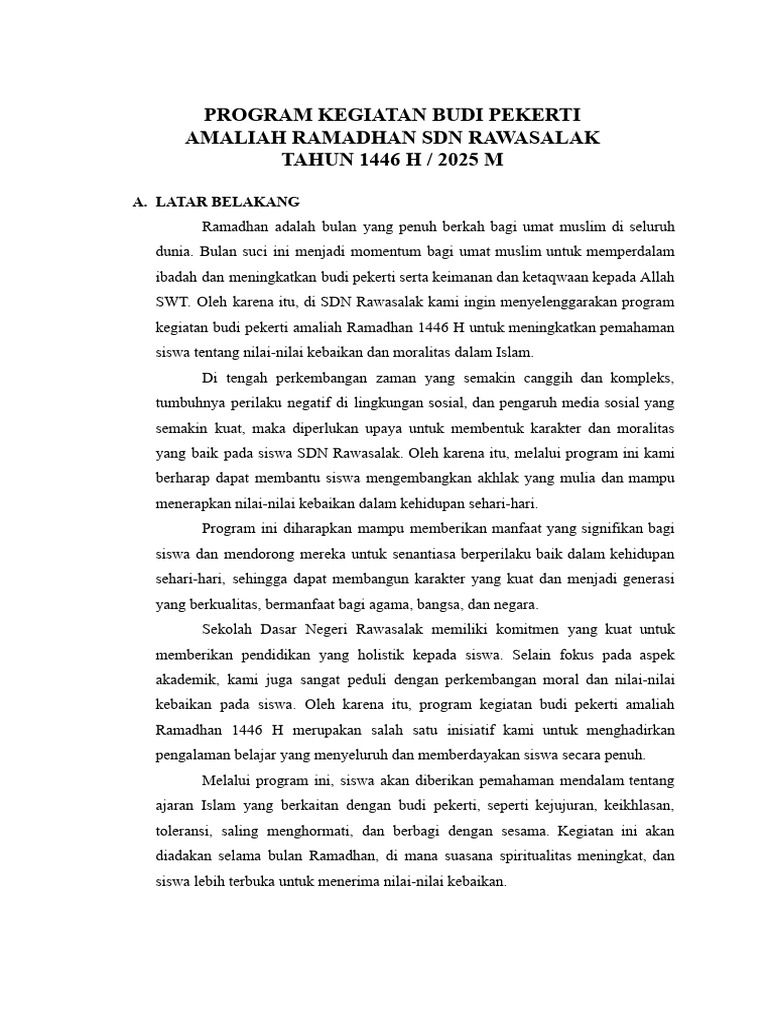 Proposal Kegiatan Sanlat 2025 | PDF
