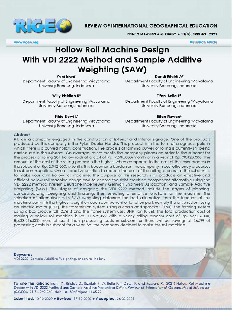91 Hollow Roll Machine Design With VDI 2222 Method and Sample Additive ...