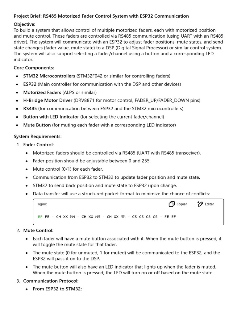 RS485 Fader Control System Design | PDF | Digital Signal Processor ...