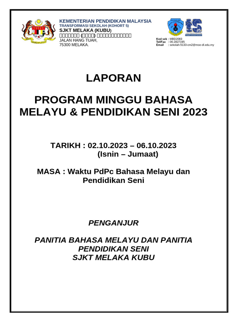 Program Minggu Bahasa Melayu 2023 | PDF