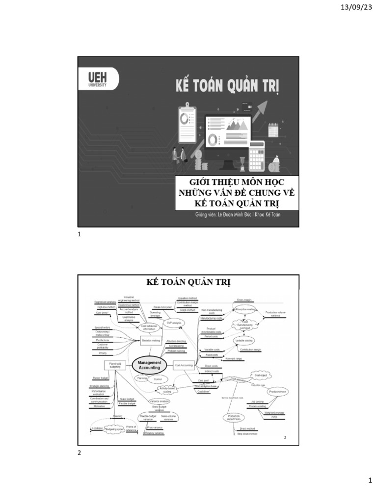 UEH Chương 1 - Những vấn đề chung về kế toán quản trị - In ra giấy | PDF