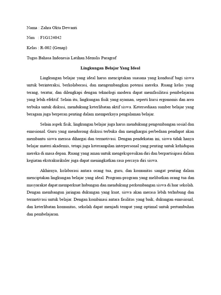 Latiahan Menulis Paragraf | PDF