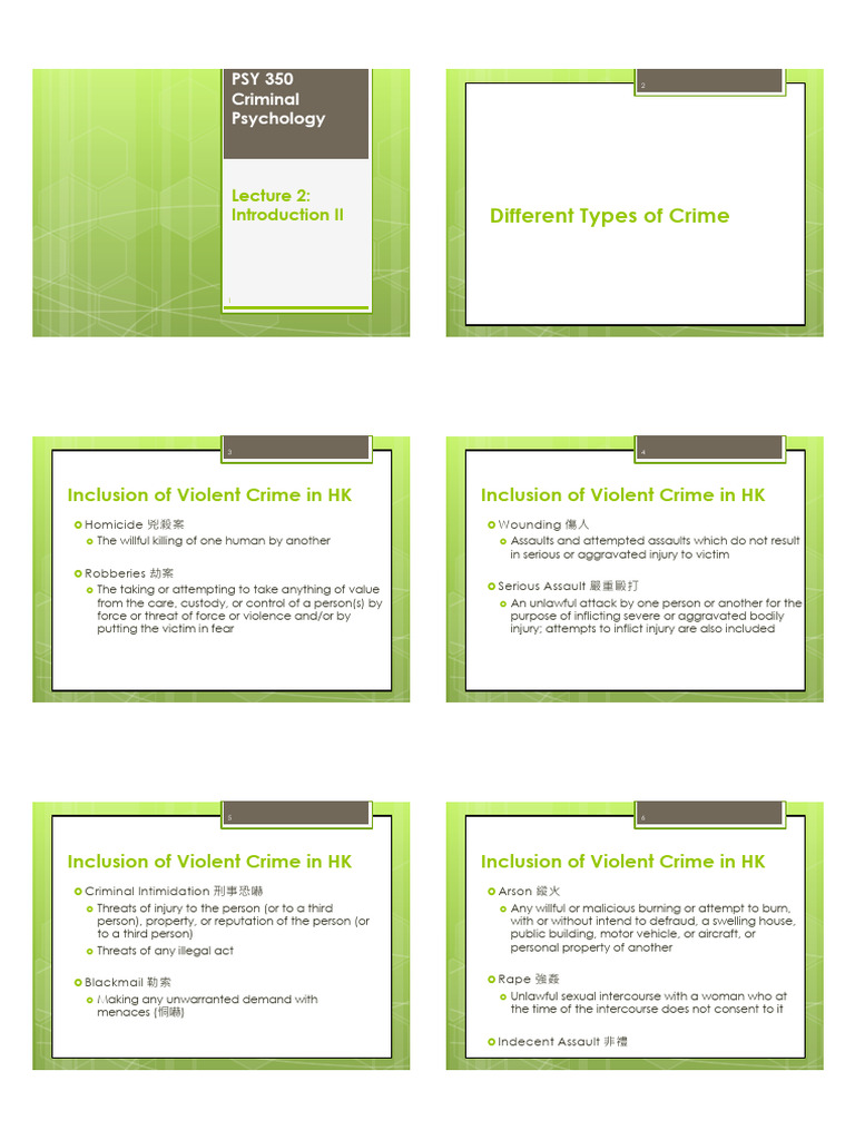 L02 Introduction II + Risk Factor I | PDF | Crimes | Crime & Violence