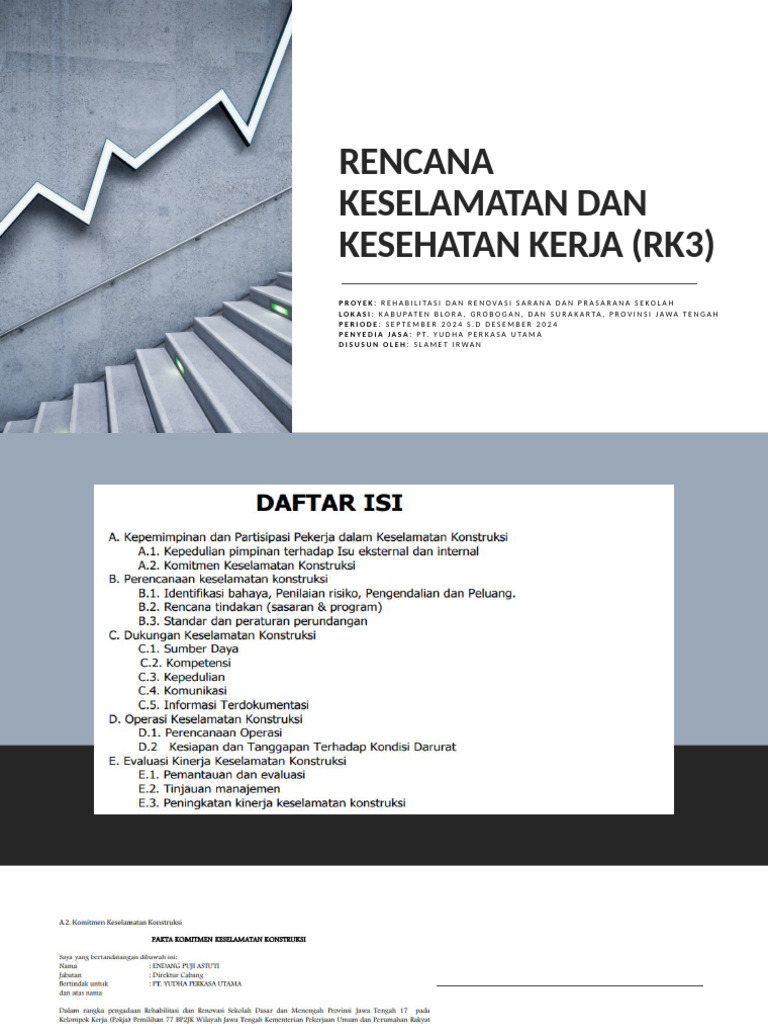 RENCANA KESELAMATAN DAN KESEHATAN KERJA (RK3) JATENG 17 | PDF