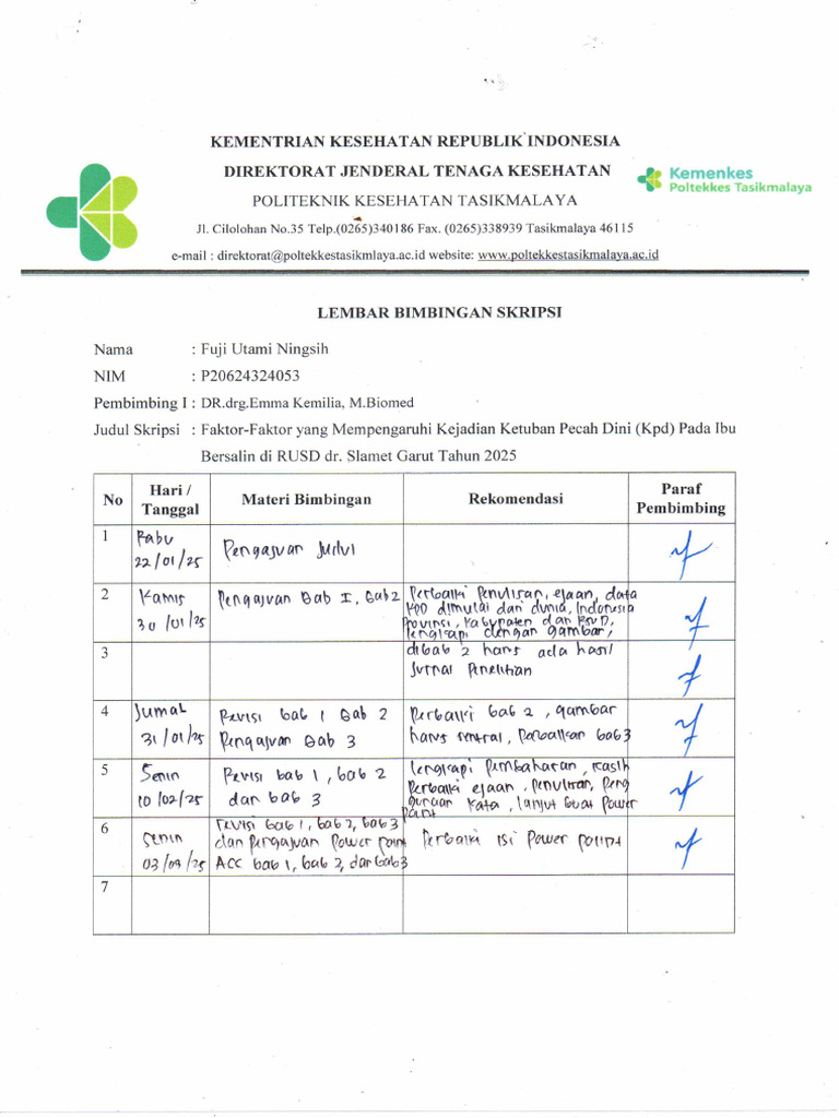 Lembar Konsul Pembimbing | PDF