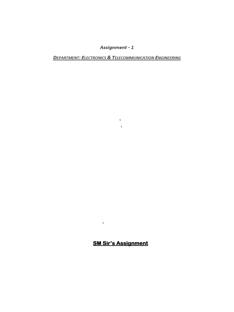 Digital Electronics - Assignment 1 | PDF