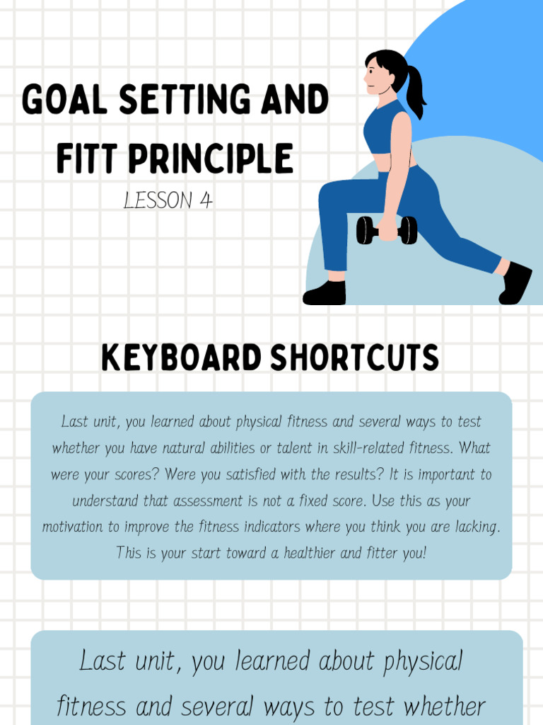 MAPEH6 - LESSON 4 - Goal Setting and FITT Principle | PDF | Physical ...