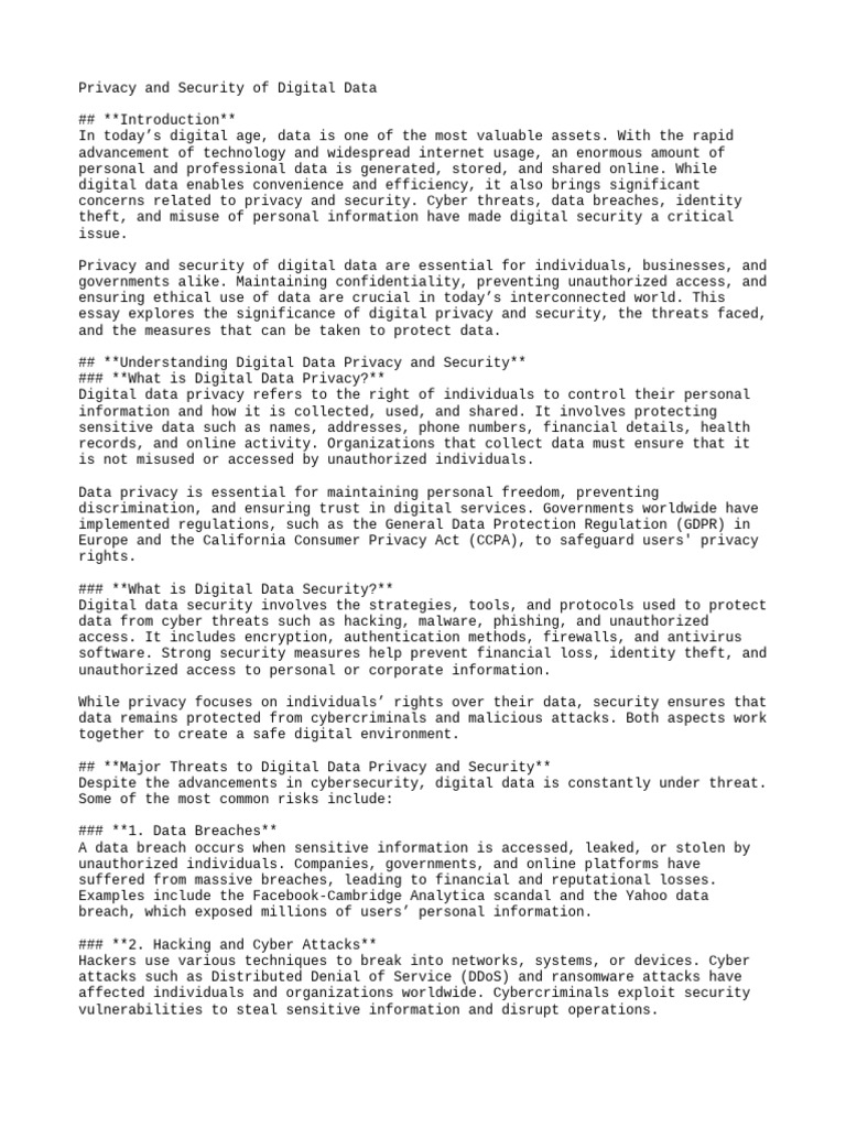 Safeguarding Digital Privacy and Security | PDF | Security | Computer ...
