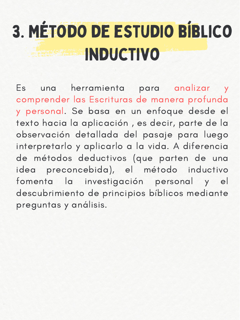 Estudio Bíblico Inductivo: Método y Aplicación | PDF