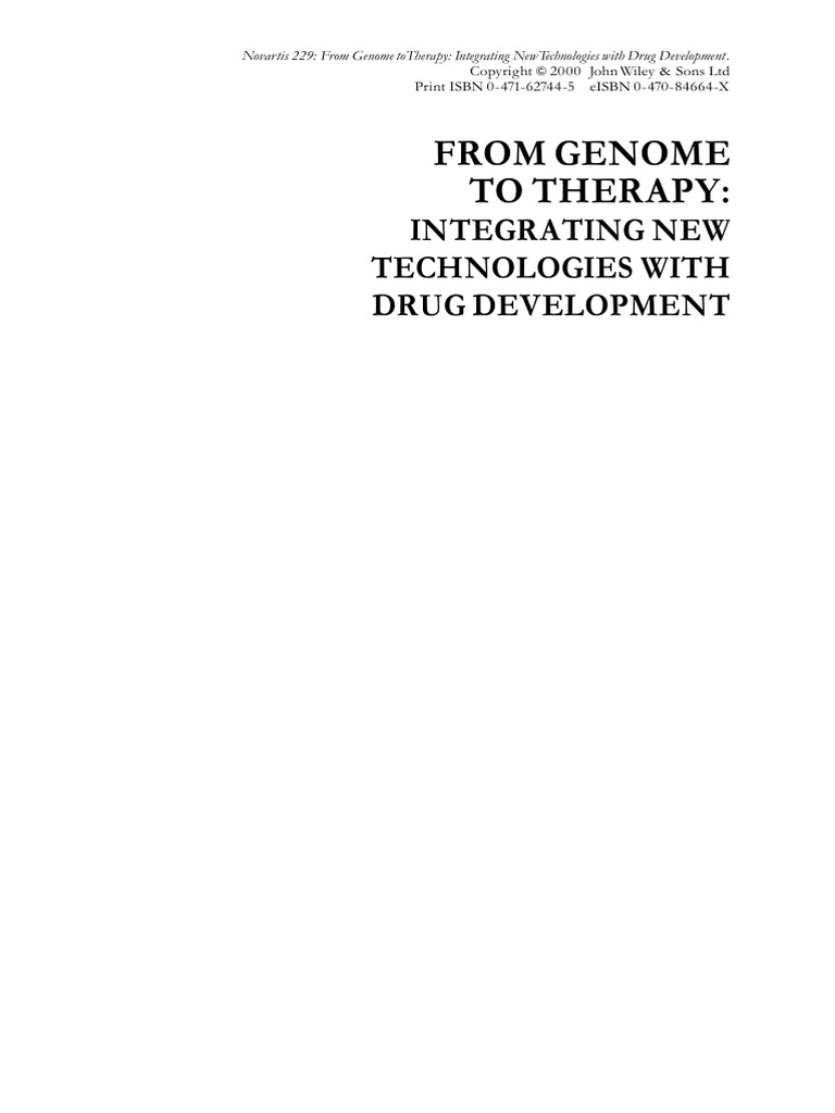 From Genome To Therapy Integrating New Technologies With Drug ...