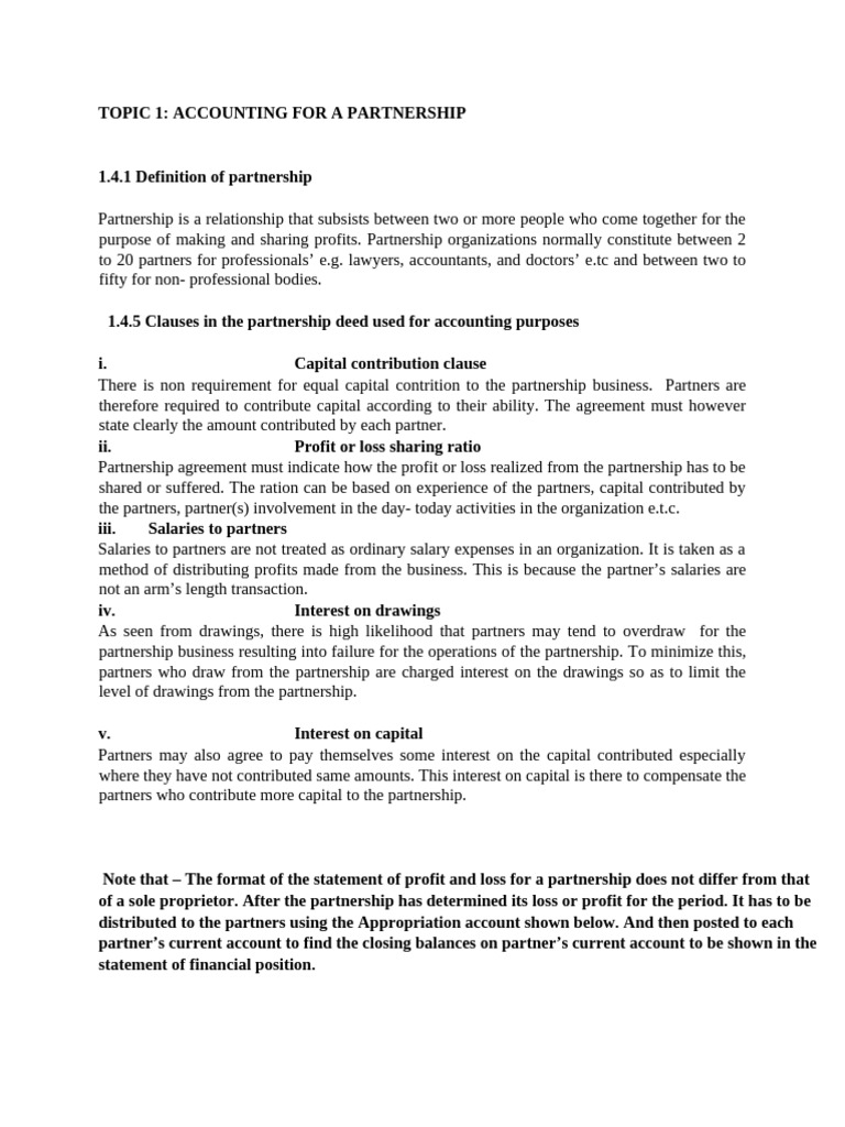 Topic 4 Patnership Accounts | PDF | Partnership | Balance Sheet