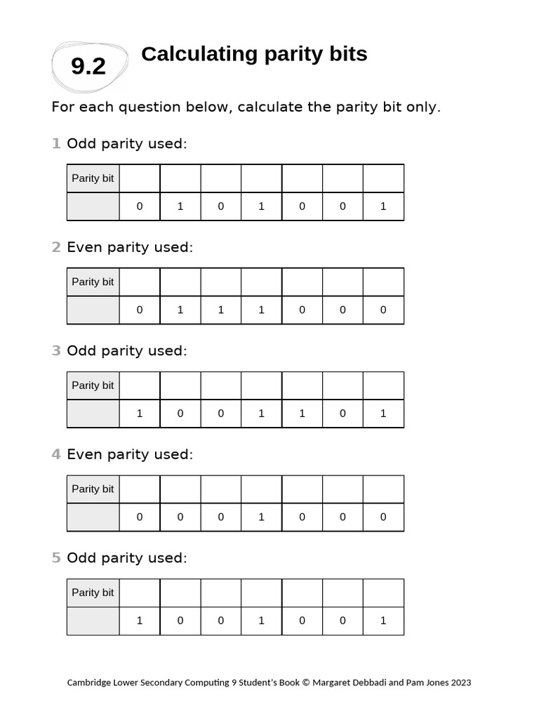 Calculating Parity Bits | PDF