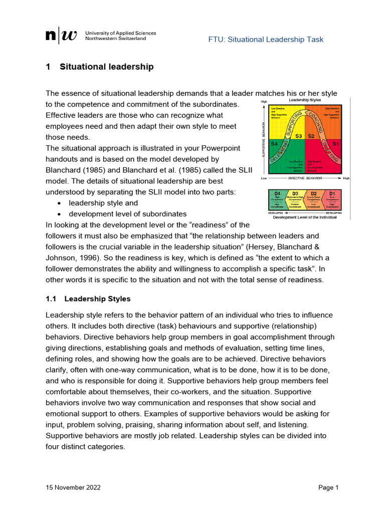 Situational Leadership - Task - Situational | PDF | Leadership | Control (Social And Political)