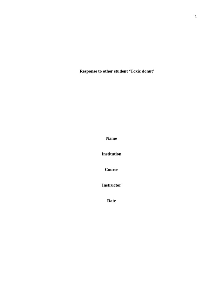 Response(TOXIC DONUT) | PDF