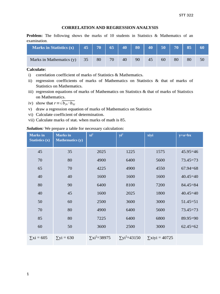 Correlation & Regression Analysis in Stats | PDF | Statistics ...