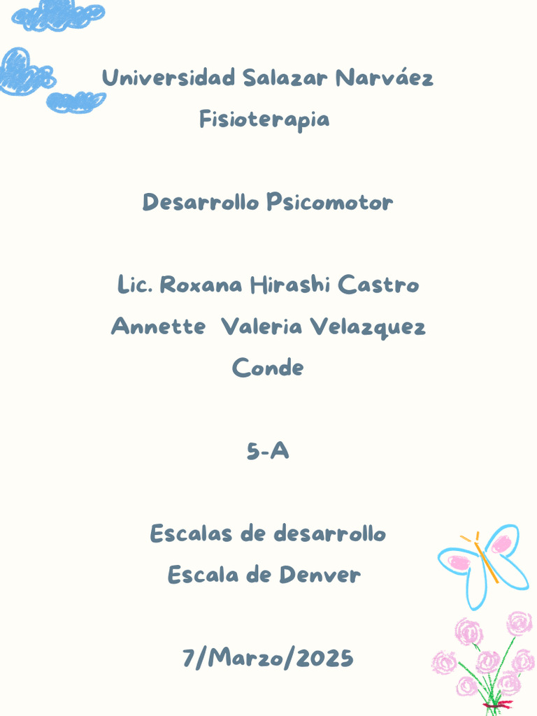 Evaluación con Escala de Denver | PDF