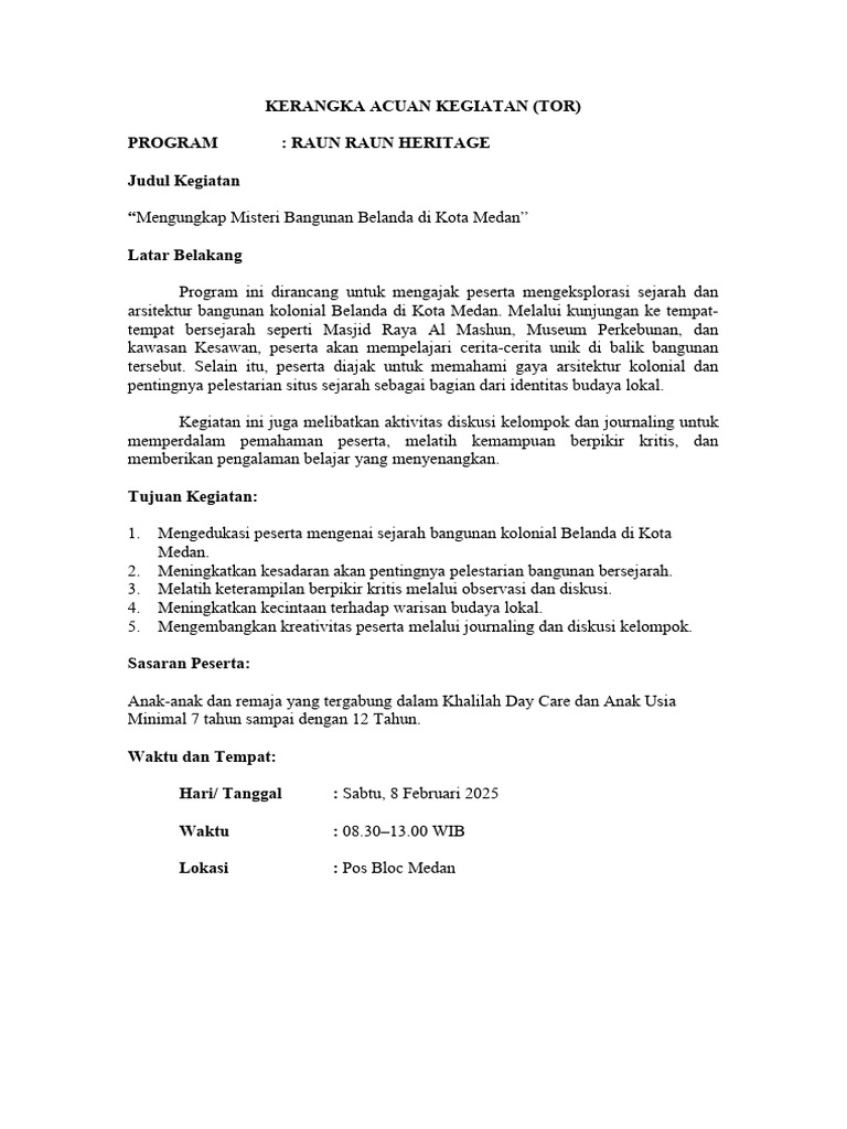 Raun-Raun Heritage Tanggal 8 Februari 2025 | PDF