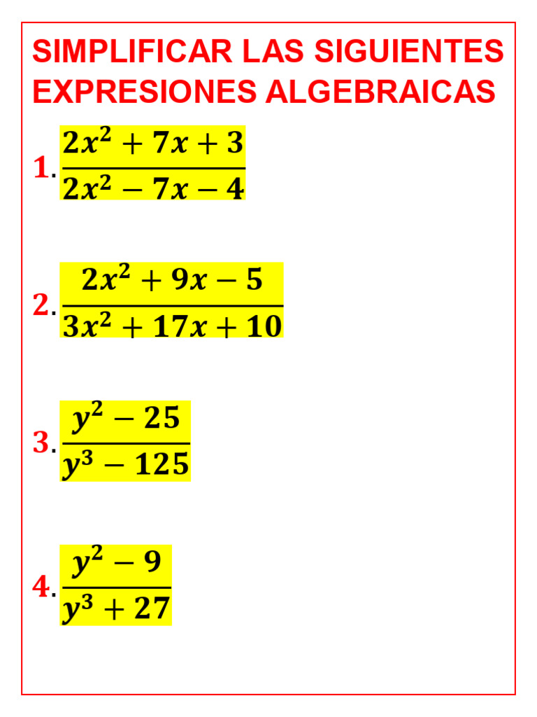 Ejercicio - Algebra 1 | PDF