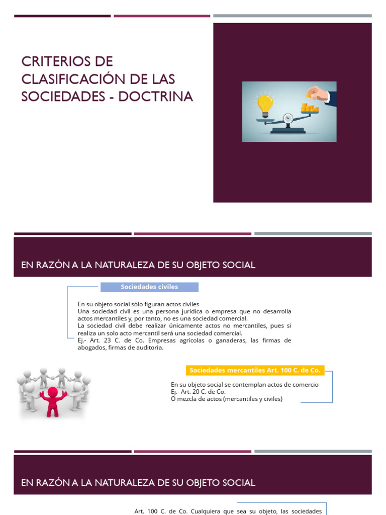 Criterios de Clasificación de Las Sociedades - Doctrina | PDF | Sociedad de responsabilidad ...