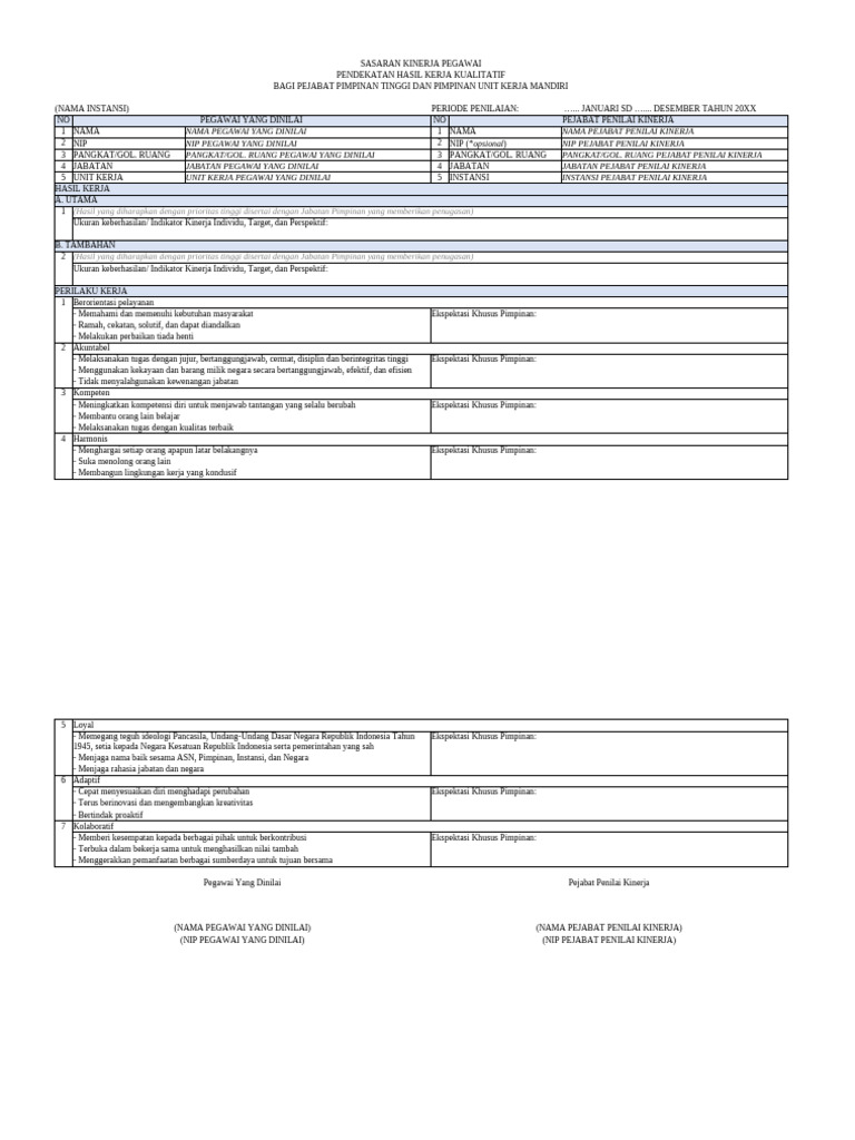 3. Form SKP 2022 JPT (Kualitatif) | PDF
