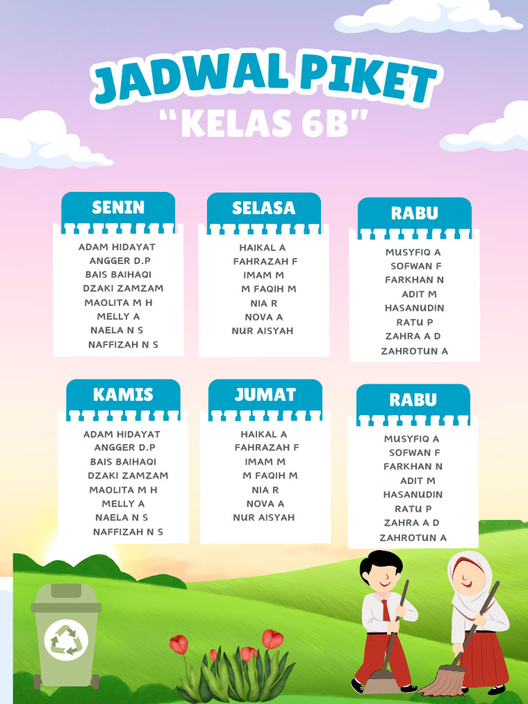 Jadwal Piket Poster Biru Minimalis | PDF