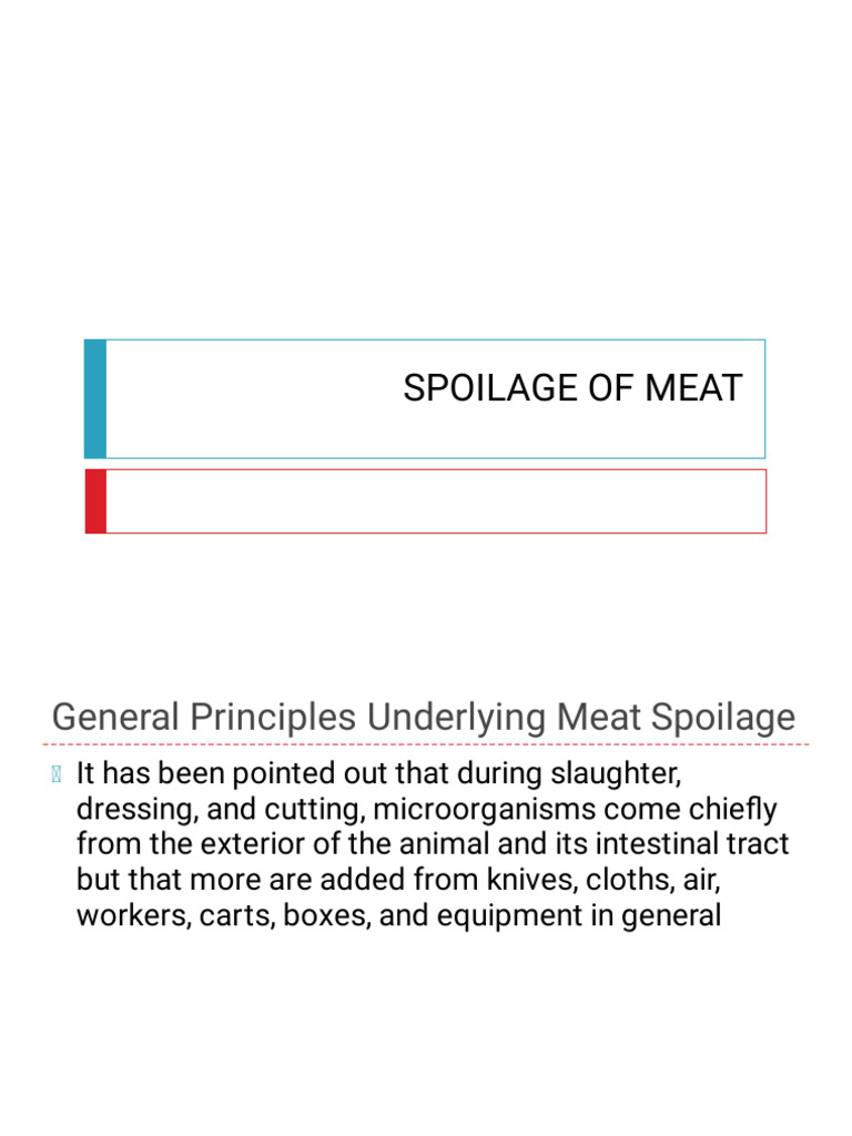 3.1 Spoilage of Meat | PDF | Decomposition | Bacteria