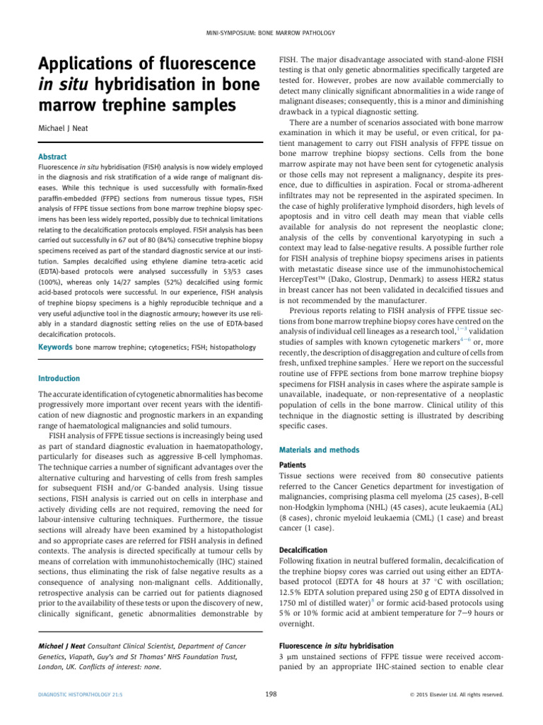 Applications of FISH in BM Trephine Samples | PDF | Fluorescence In ...