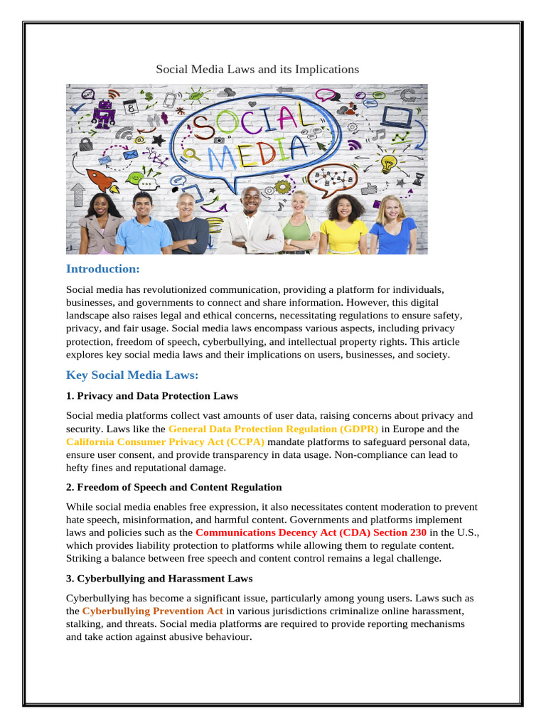 Social Media Laws and Its Implications Labsheet 7 Shreya Sri ...