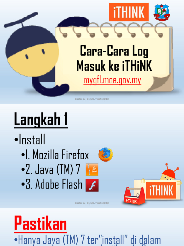 Cara-Cara Log Masuk Ke iTHiNK 2016 | PDF