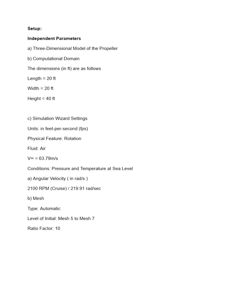 Propeller CFD Simulation Setup | PDF