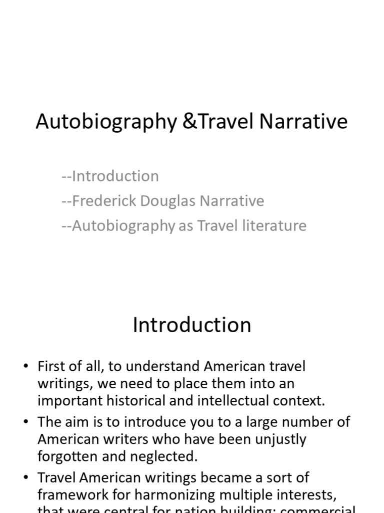 Autobiography Travel Narrative Lesson3 | PDF | Frederick Douglass | Abolitionism