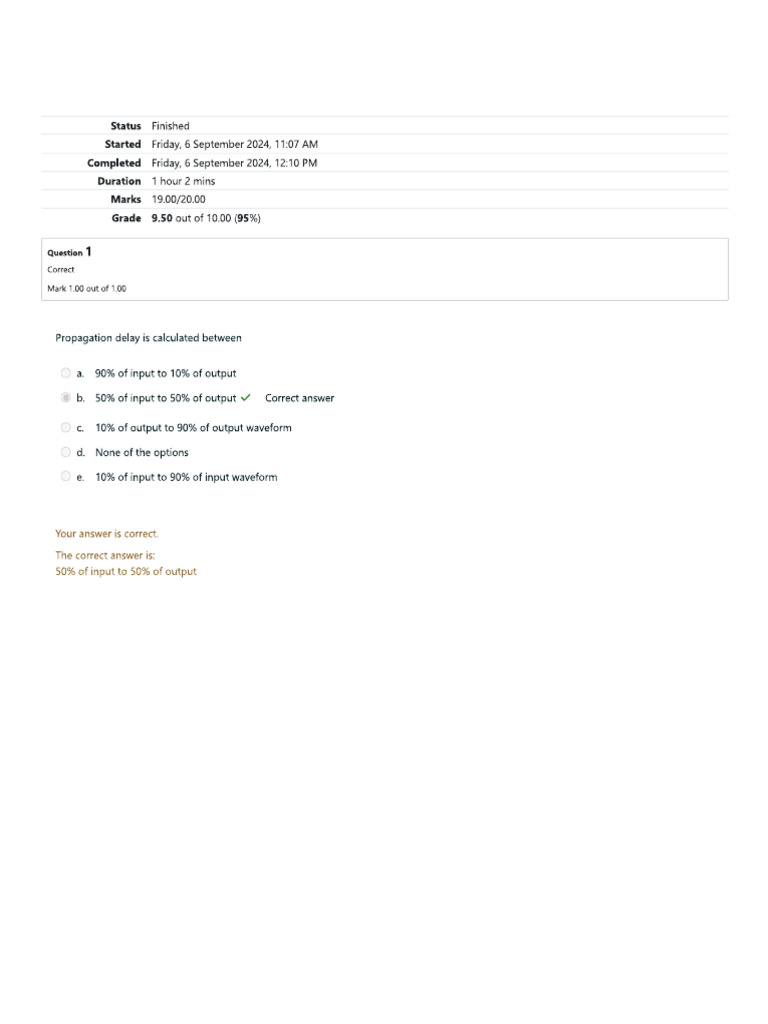 STA Propagational Delay Exams Answers | PDF