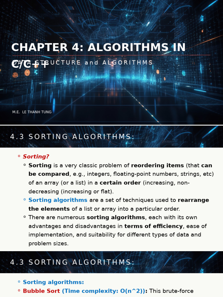 CHAPTER 4 - ALGORITHMS IN C -SORTING | PDF | Computer Science | Algorithms And Data Structures